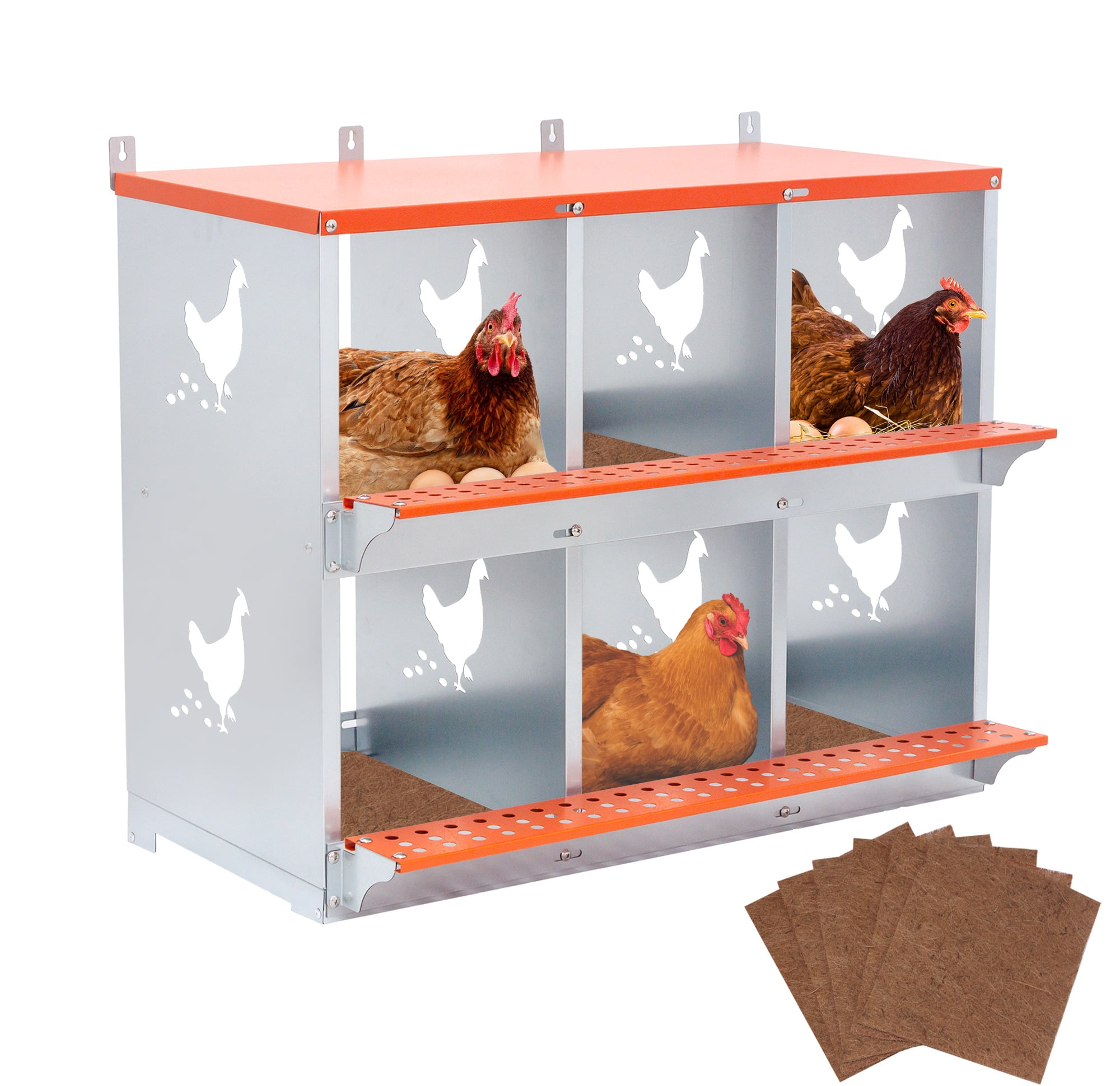 Chicken Nesting Boxes, 6 Compartment Metal Nesting Boxes Chicken Egg ...