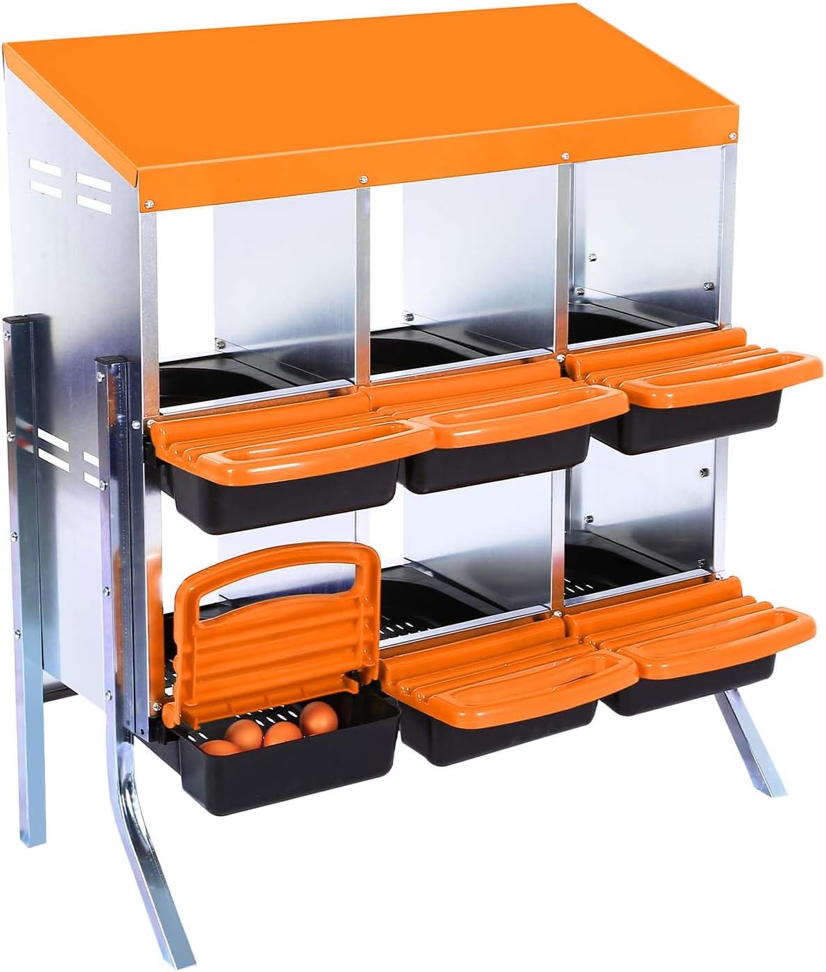 Chicken Nesting Boxes,6 Compartment Metal Roll Away Nest Box for ...