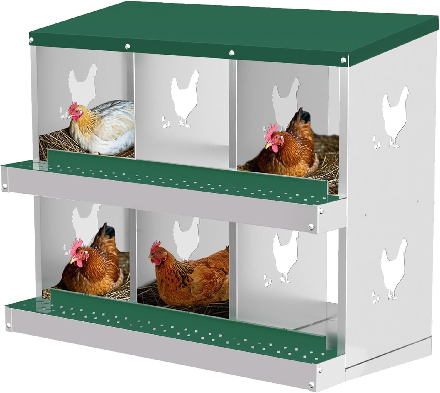 Chicken Nesting Boxes - 6-Hole Metal Chicken Nesting Boxes for Chickens ...