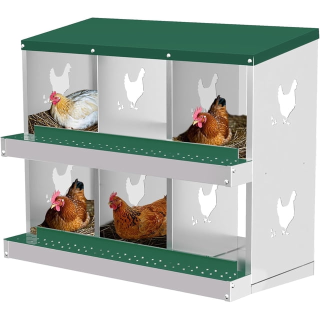 Chicken Nesting Boxes - 6-Hole Metal Chicken Nesting Boxes for Chickens ...