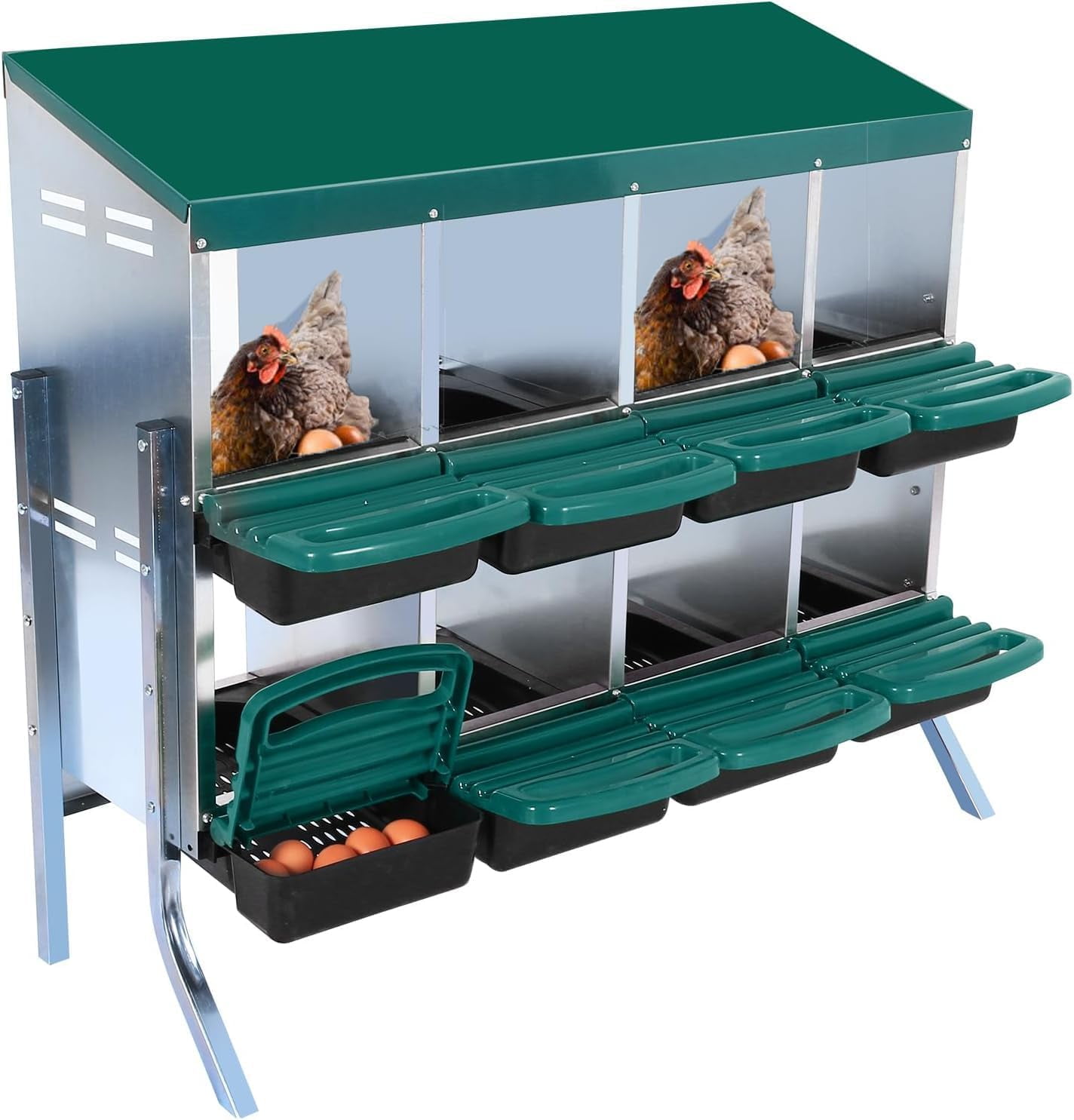 Chicken Nesting Boxes, 8 Hole/10 Hole Chicken Laying Boxes,Roll Away ...