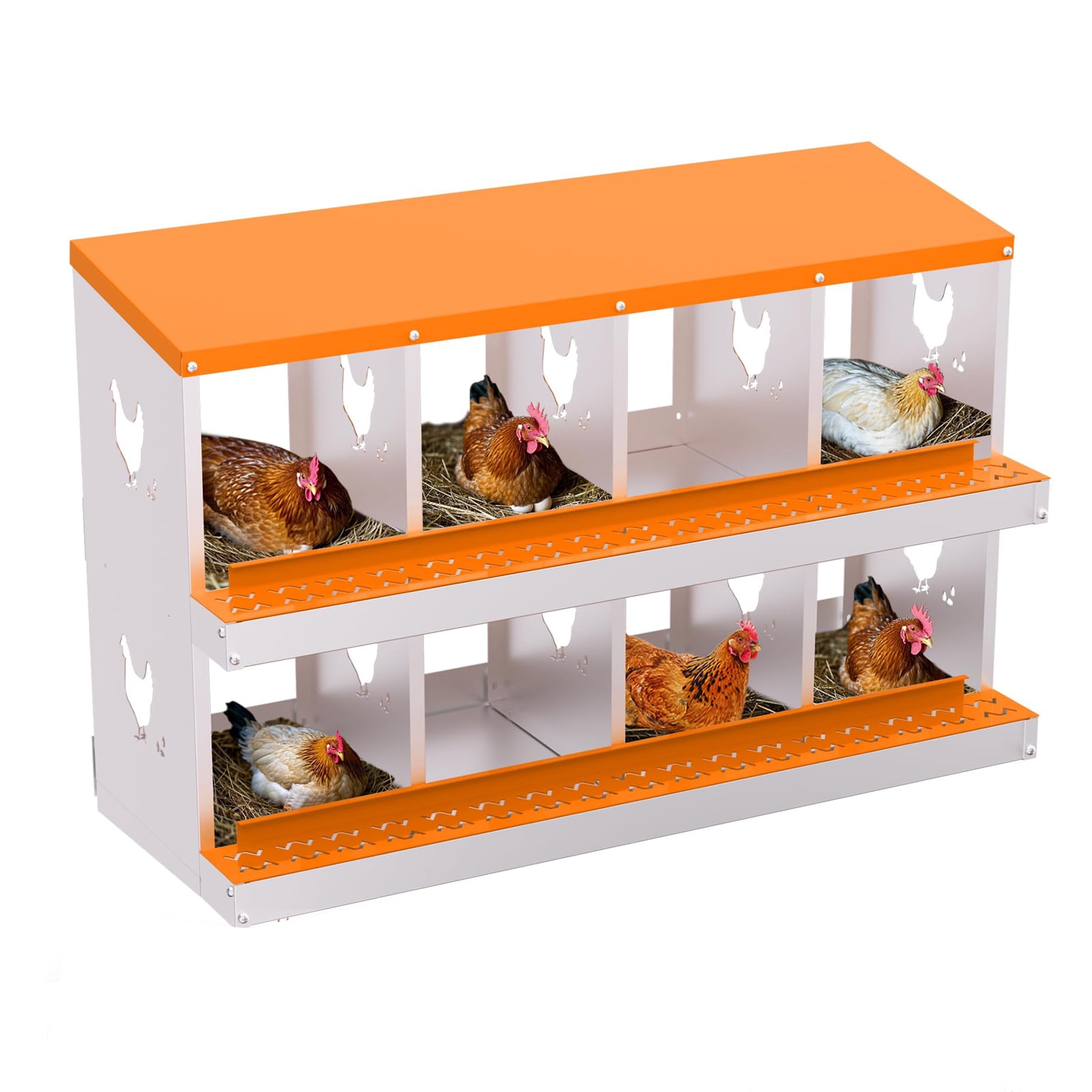 Chicken Nesting Boxes, 8-Hole Roll Away Nest Box for Chicken Coop ...