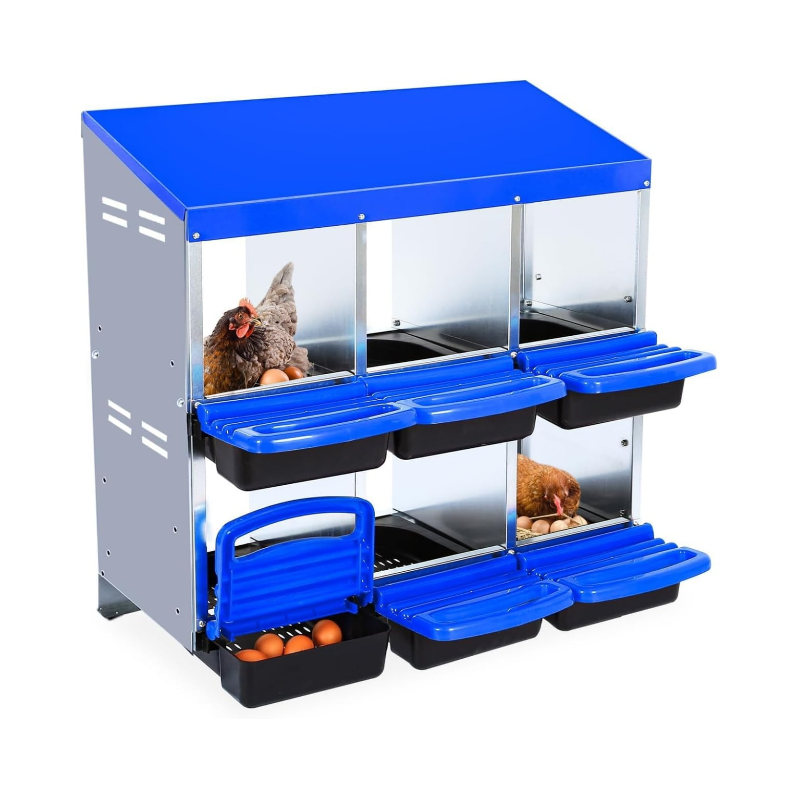 Chicken Nesting Boxes for Chickens,6/8/10 Hole Metal Roll Away Nest Box ...
