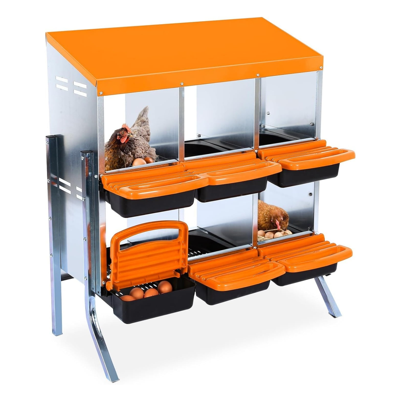 Chicken Nesting Boxes for Chickens,6/8/10 Hole Metal Roll Away Nest Box ...