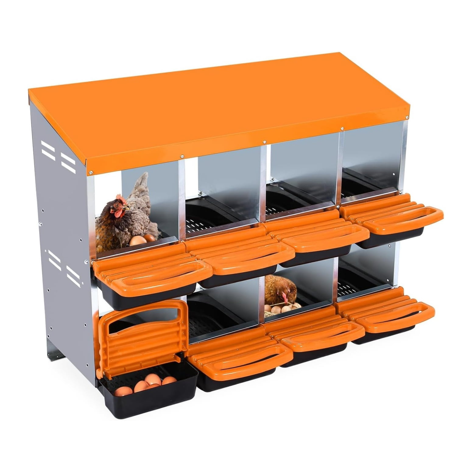 Chicken Nesting Boxes for Chickens,6/8/10 Hole Metal Roll Away Nest Box ...