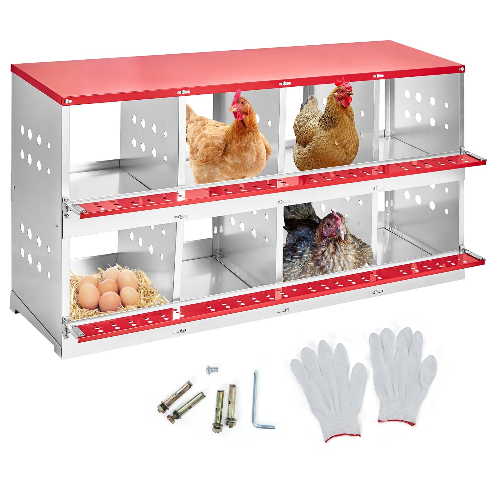Chicken Nesting Boxes for Laying Eggs, Metal Chicken Nesting Box with ...