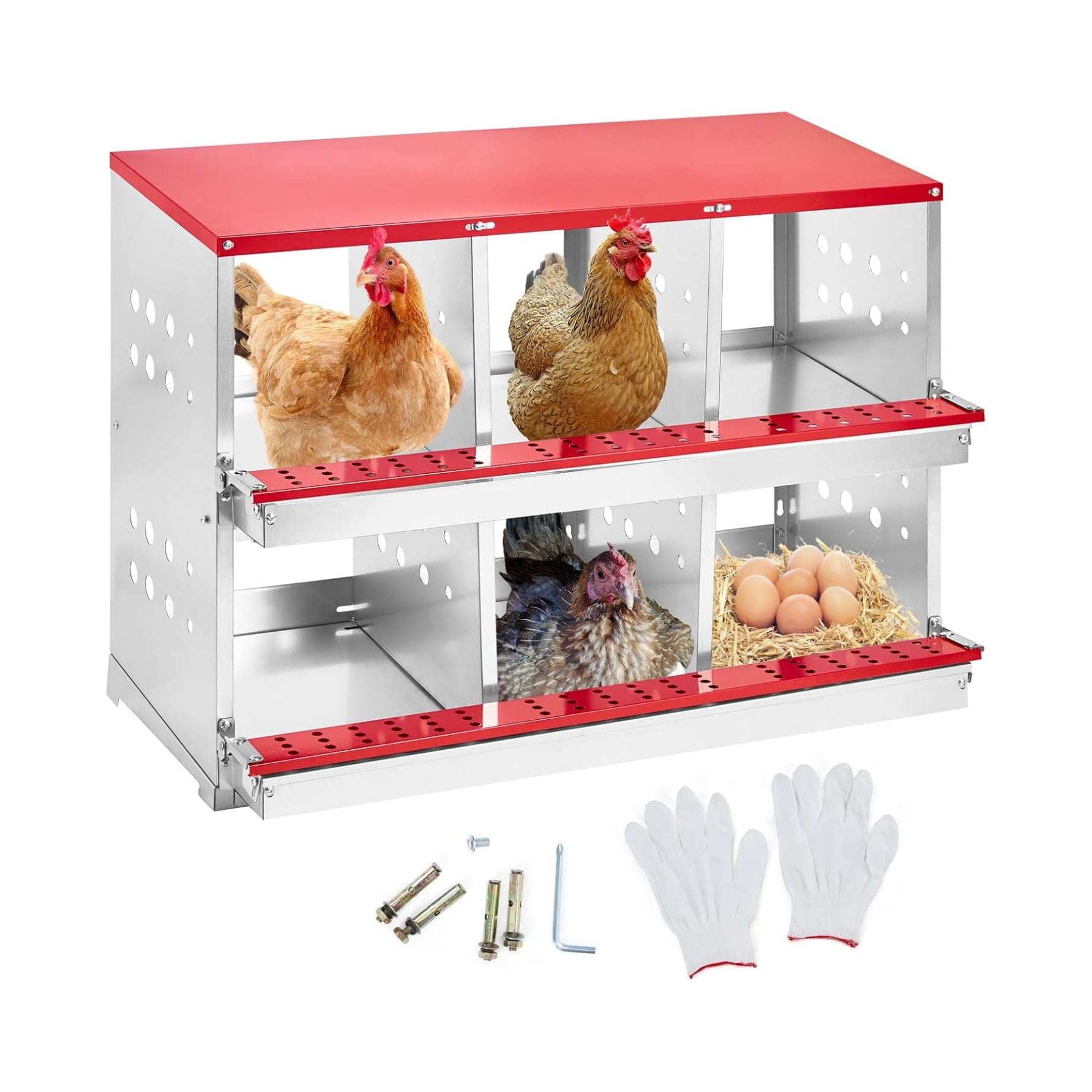 Chicken Nesting Boxes for Laying Eggs, Metal Chicken Nesting Box with ...