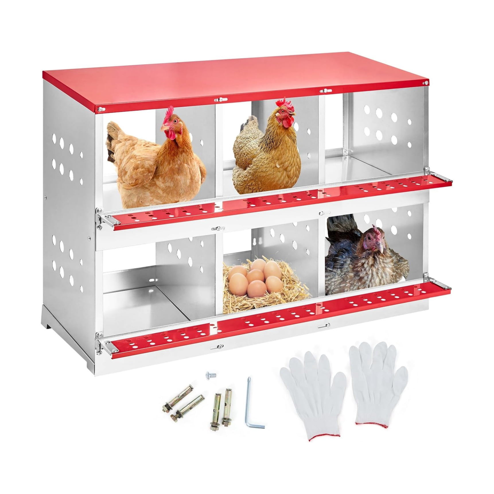 Chicken Nesting Boxes for Laying Eggs, Metal Chicken Nesting Box with ...