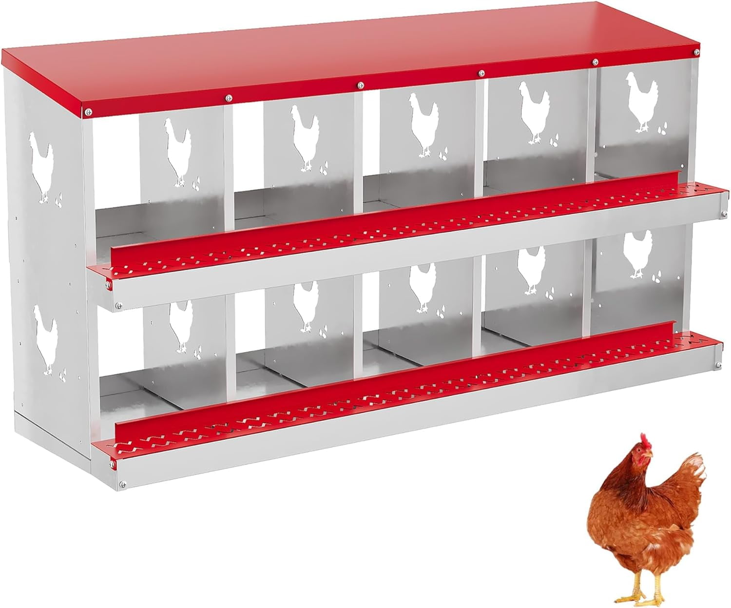 Chicken Nesting Boxes with Roll Away Egg Tray,6/8/10 Compartments ...