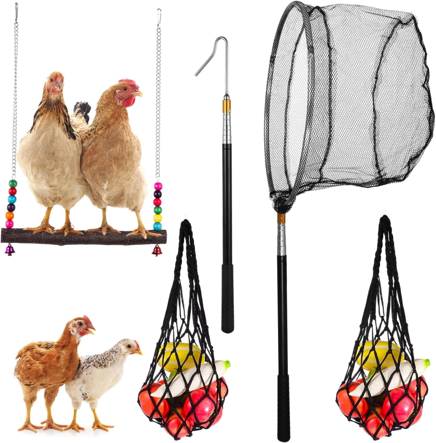 Chicken Net Catcher Set 5 PCS - Poultry Catching Net Set, Retractable ...