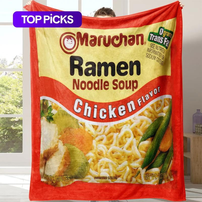 Chicken Noodle Pattern Blanket, Soft Comfortable Throw Blanket, Warm ...