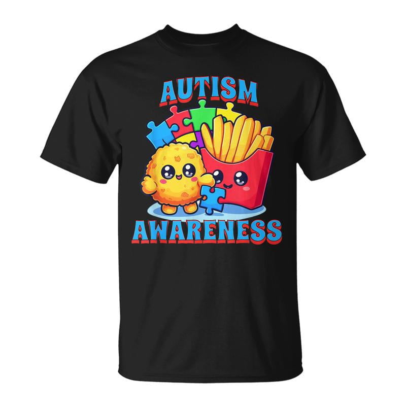 Chicken Nugget And French Fries Autism Awareness TShirt - Walmart.com