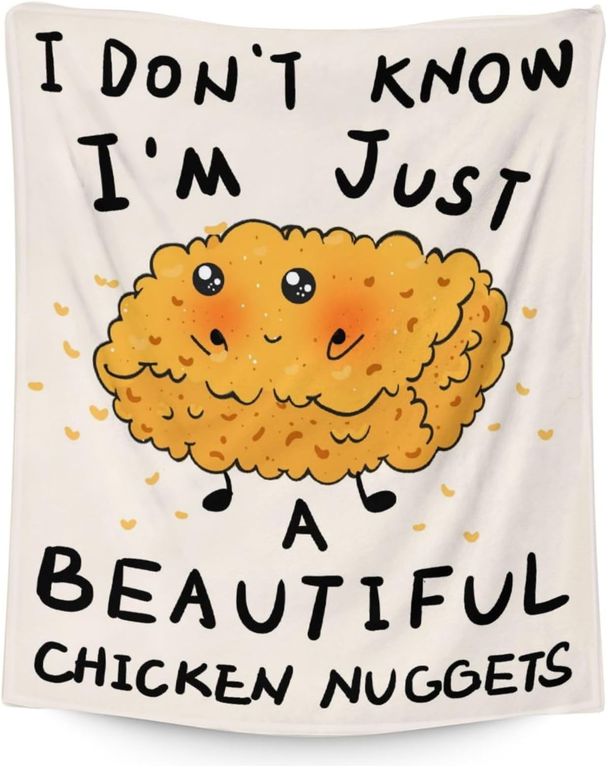 Chicken Nugget Blanket - Soft, Fuzzy & Warm - 40x50 Inches Flannel ...