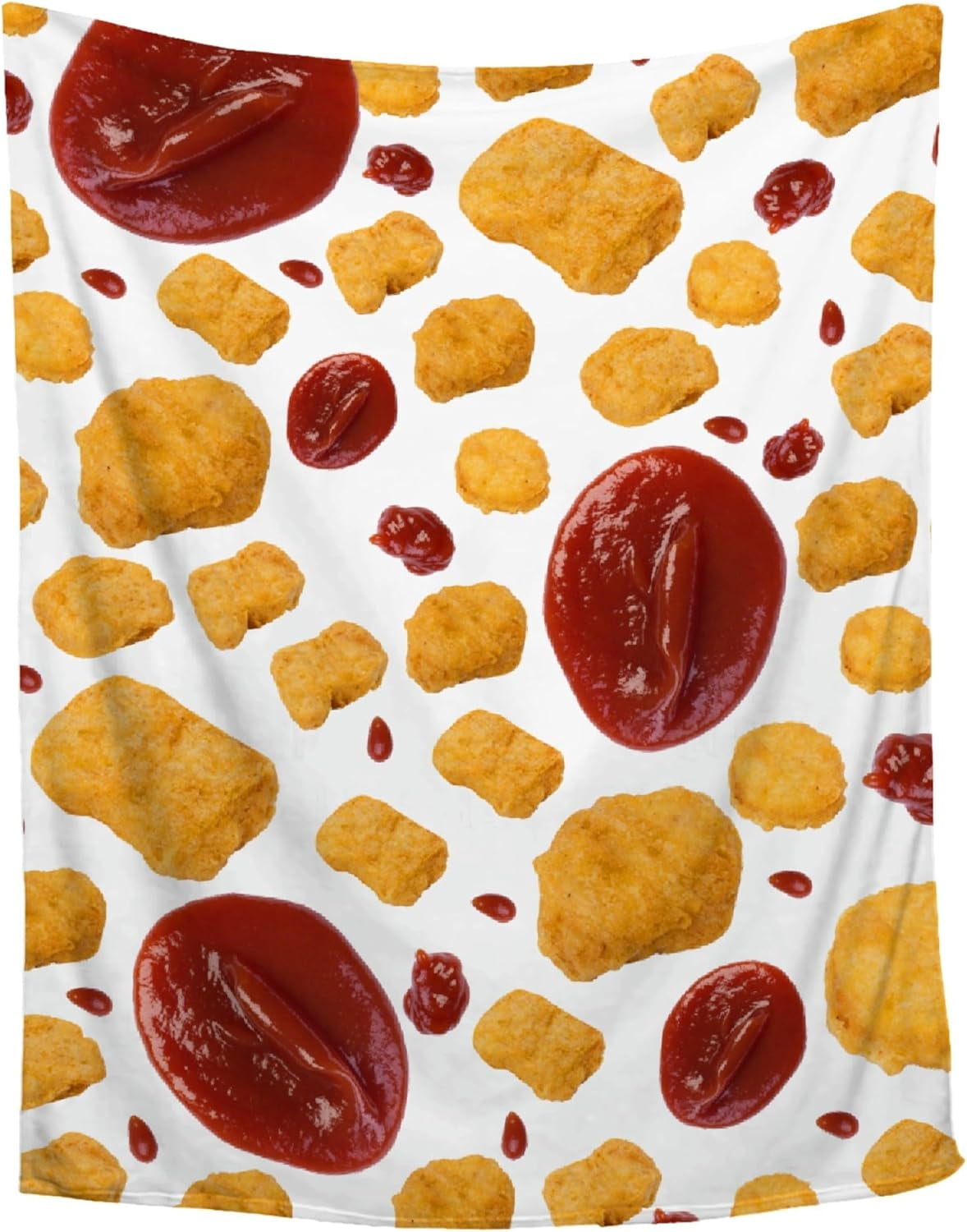 Chicken Nugget Ketchup Throw Blanket, Chicken Nugget Gift for Kids ...