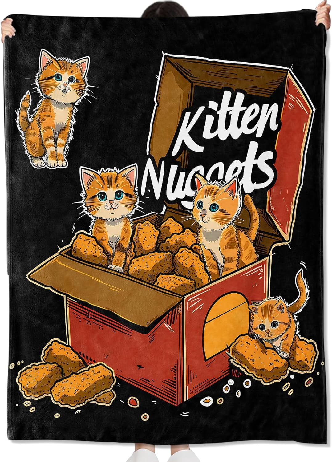 Chicken Nugget and Kitten Blanket Gifts for Kids Girls Boys,Cute and ...