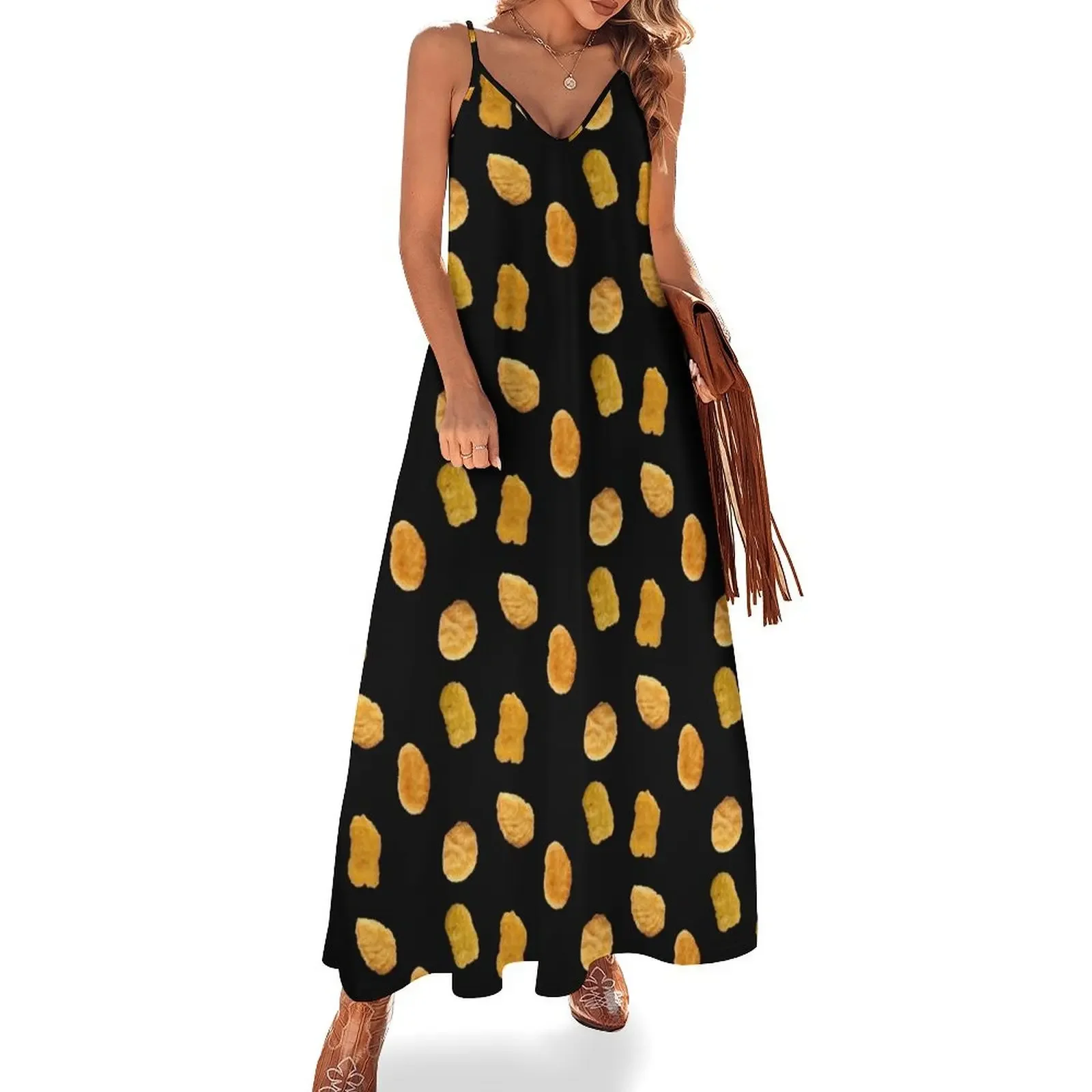 Chicken Nugget Pattern Sleeveless Dress clothes for women bandage dress ...