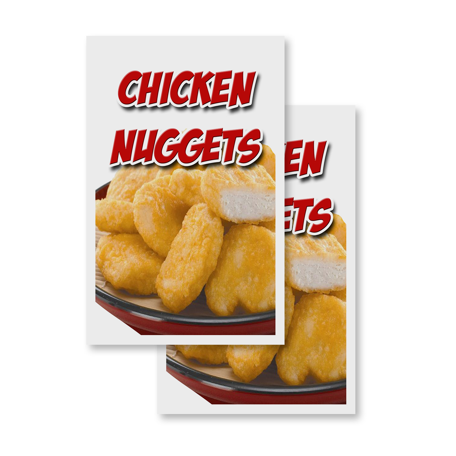 Chicken Nuggets (2-PACK) 24" x 36" Vinyl Decals | Sign Insert Peel ...