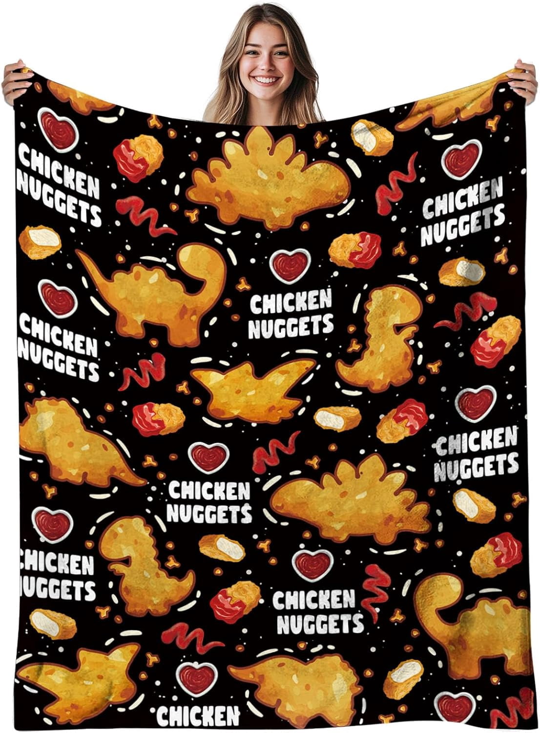 Chicken Nuggets Blanket, Funny Food Blanket for Users Adults, Cozy ...