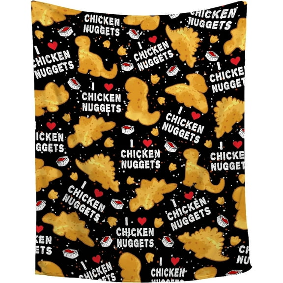 Chicken Nuggets Blanket - Ultra Soft Dino Nugget Flannel Blanket for ...