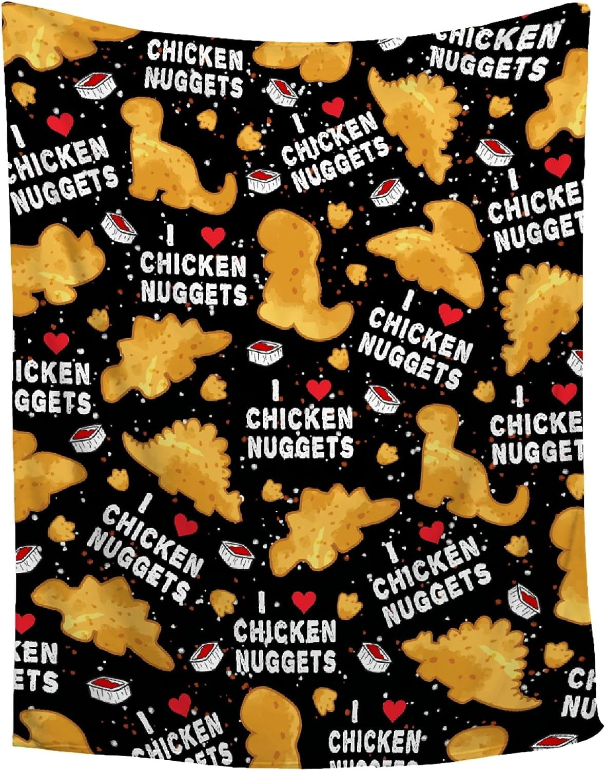 Chicken Nuggets Blanket - Ultra Soft Dino Nugget Flannel Blanket for ...