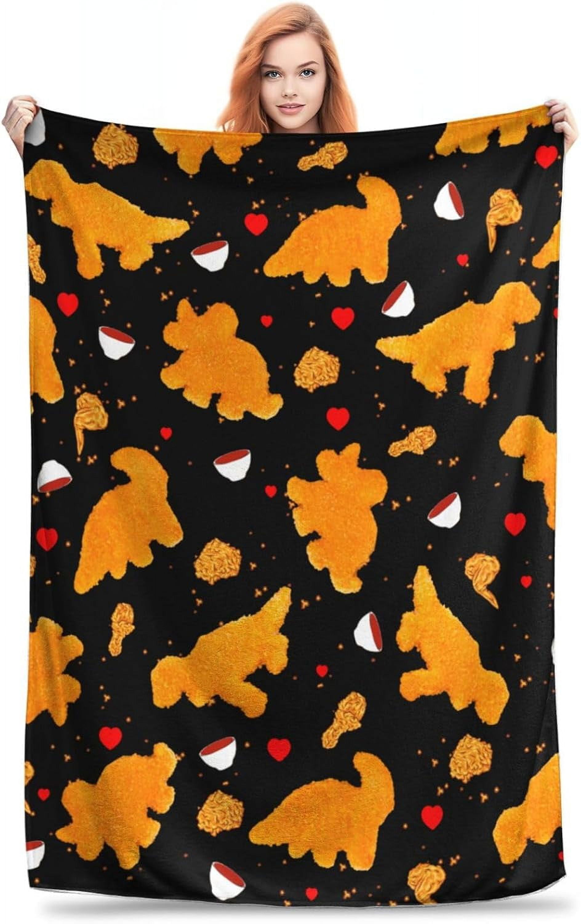 Chicken Nuggets Dinosaur Blanket Ultra Soft Dino Nugget Flannel Blanket ...