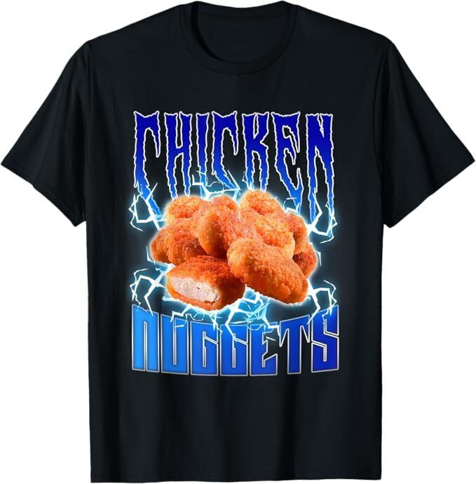 Chicken Nuggets Heavy Metal - Funny Chicken Nuggets Lover T-Shirt, Size ...