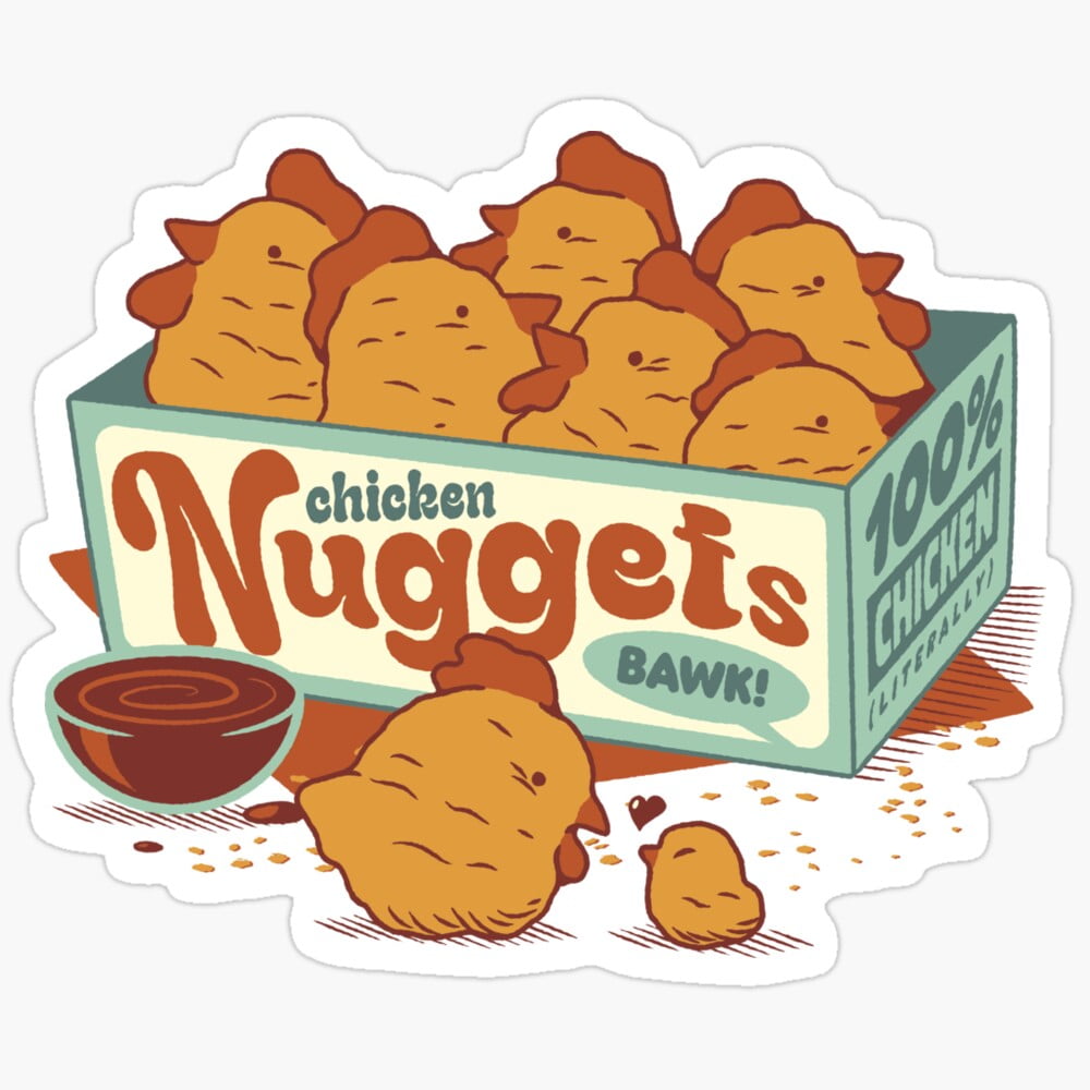 Chicken Nuggets Sticker Phone Decal Water Bottle Stickers Car Decals ...