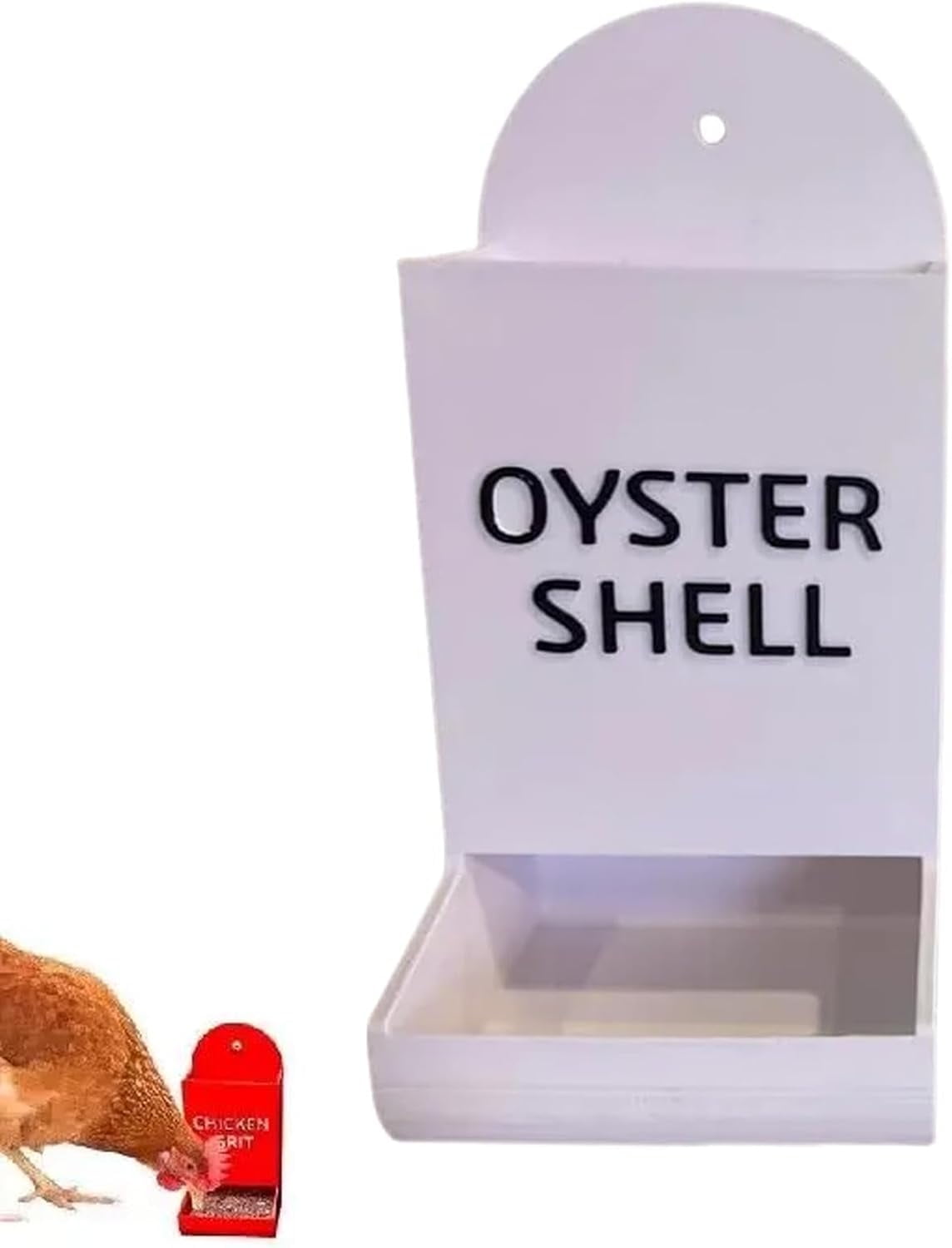 Chicken Oyster Shell and Grit Feeder, Hanging Chicken Feeder Trough ...