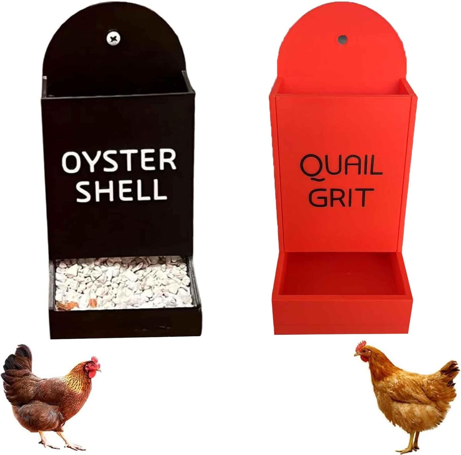 Chicken Oyster Shell and Grit Feeder, Hanging Chicken Feeder Trough ...