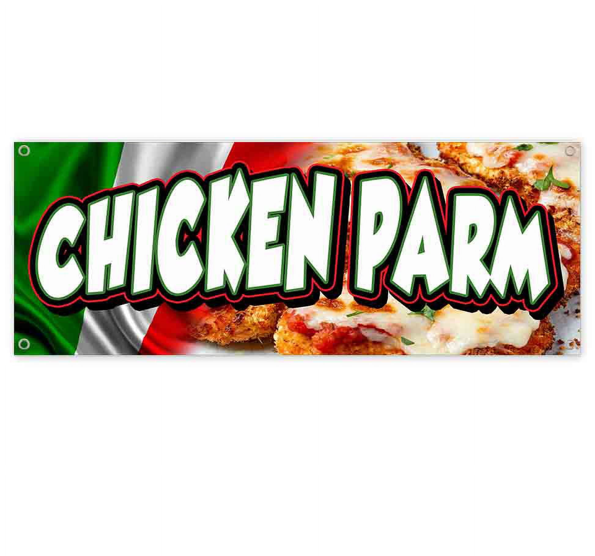 Chicken Parm 13 oz Vinyl Banner With Metal Grommets - Walmart.com
