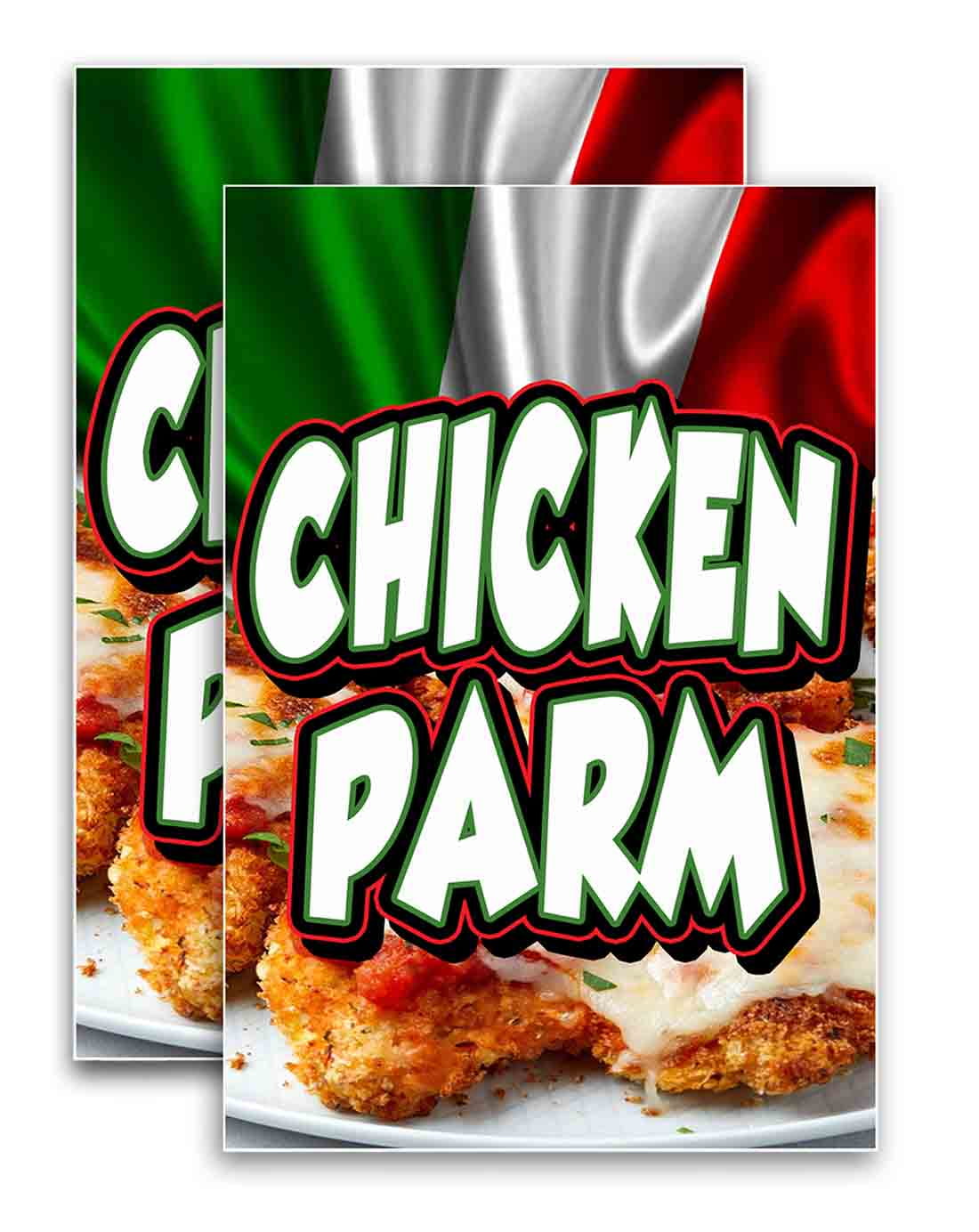 Chicken Parm (24" X 36") Vinyl Decal Only (Pack of 2) |Sign|Sticker ...
