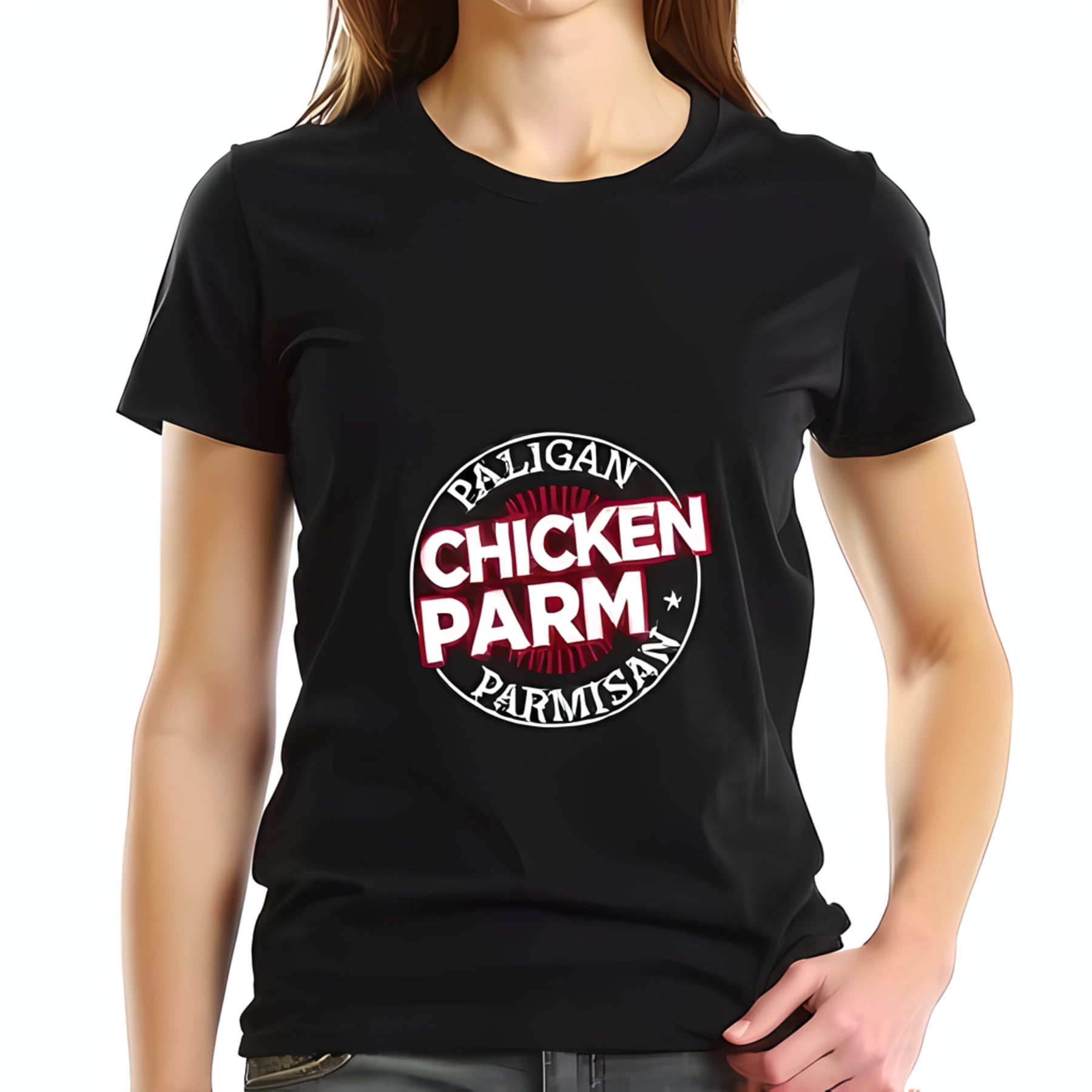 Chicken Parm Graphic Cotton Short Sleeve T-Shirt with Bold and Playful ...