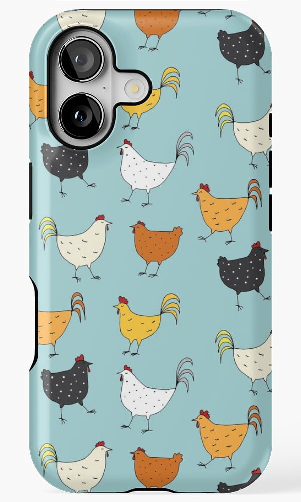 Chicken Pattern Farm Bird Poultry Animal Illustration Art Phone Case ...