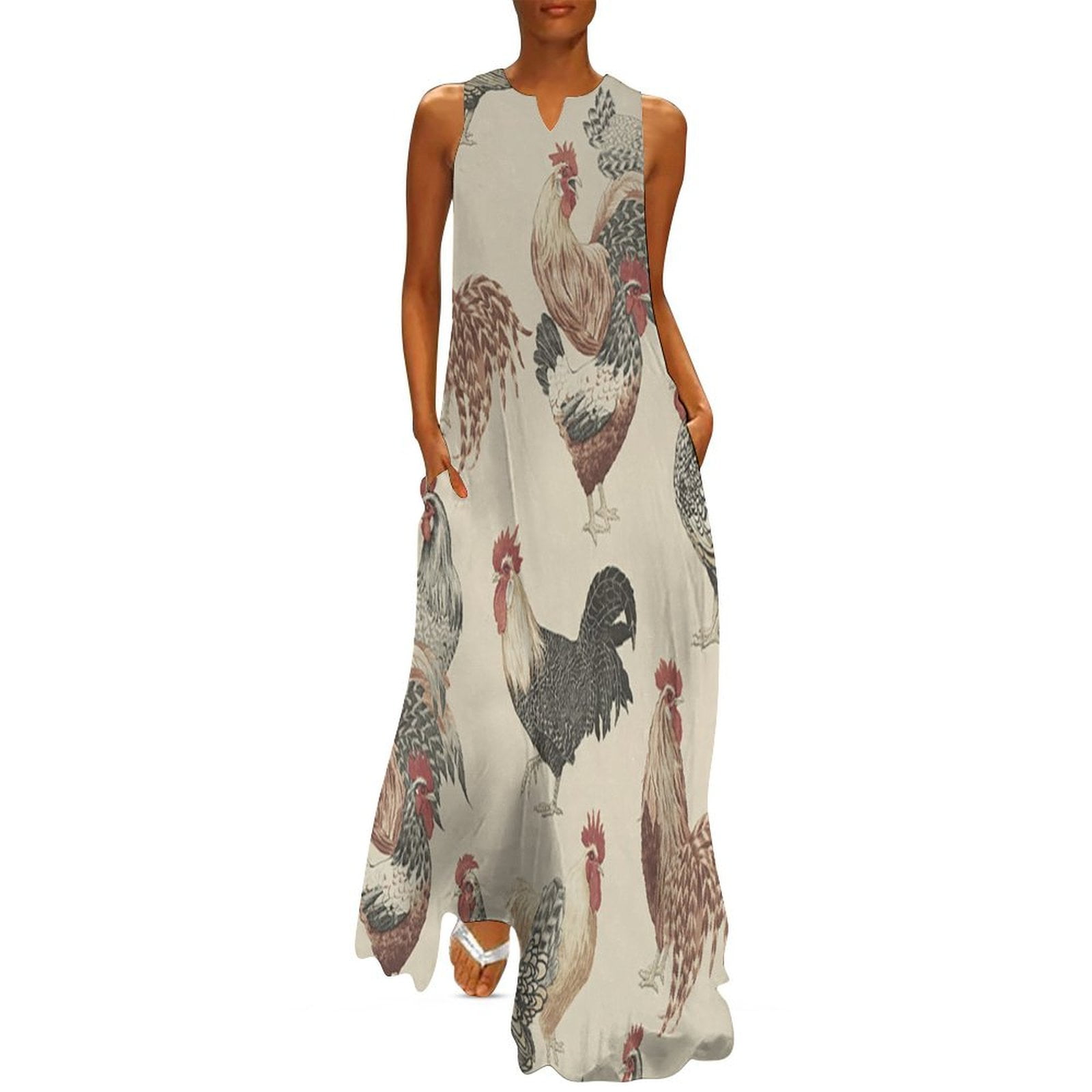 Chicken Pattern Long Dress Luxury Woman Evening Dress Long Veiled ...