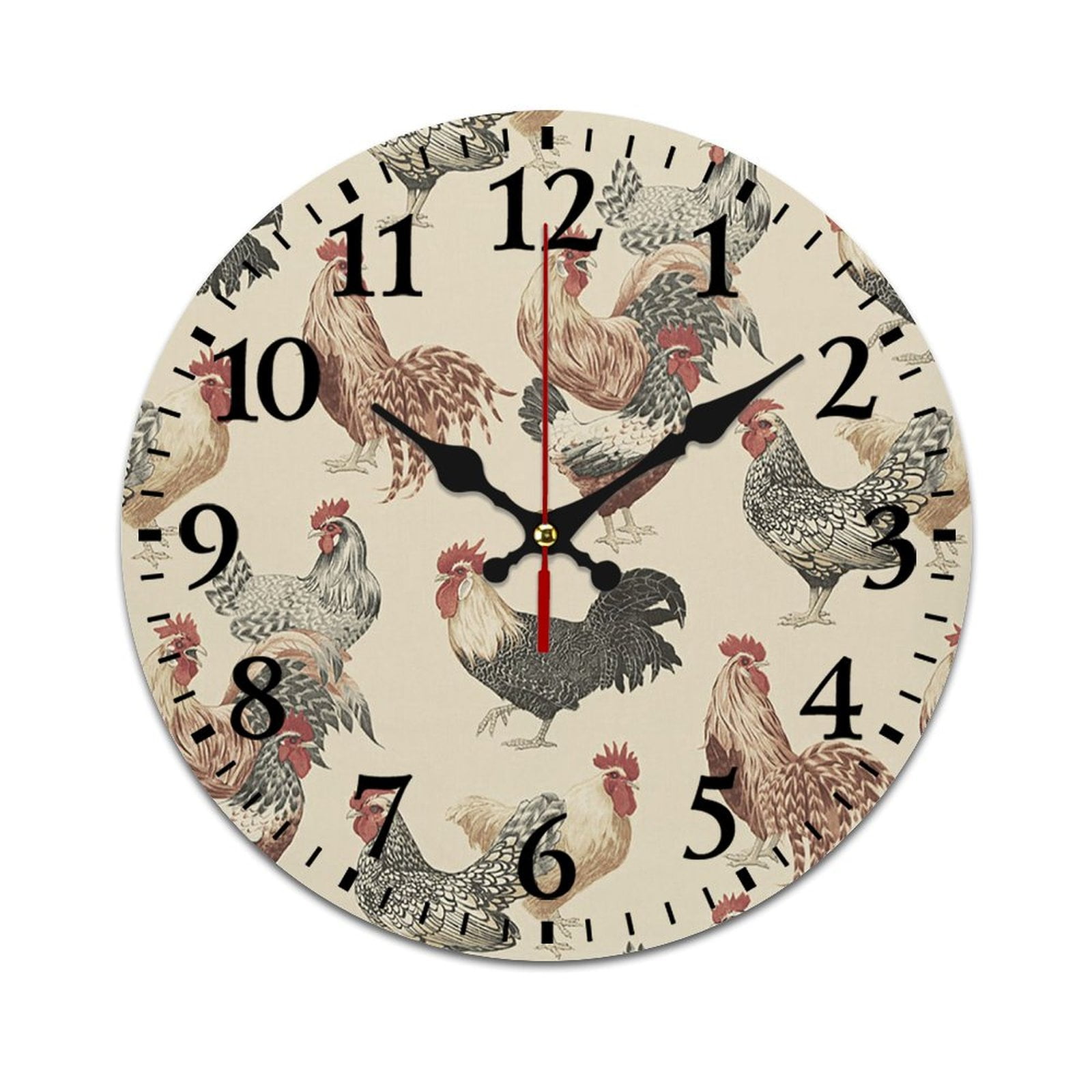 Chicken Pattern Wall Clock Modern Design Clocks Wall Hanging Home ...