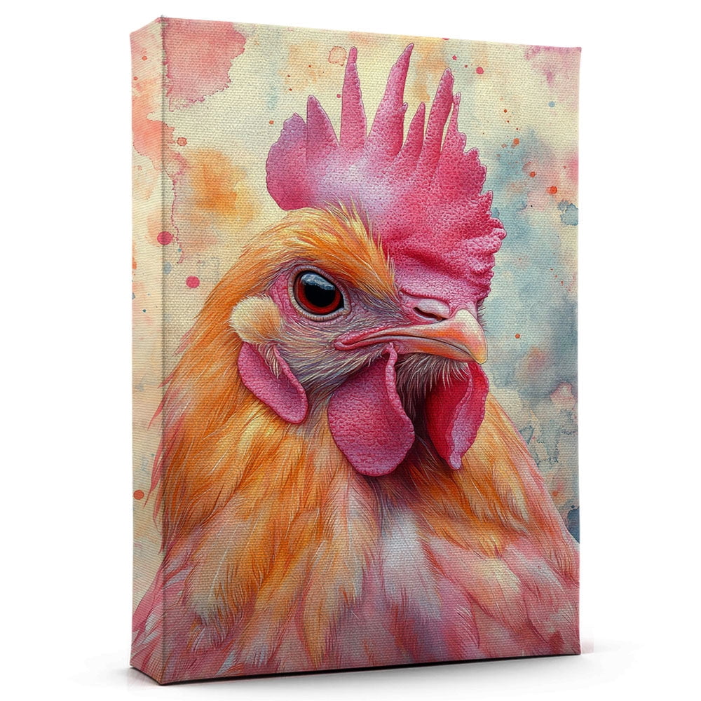 Chicken Pekin Frizzle Canvas For Wall, Funny Animal Decor Chicken Pekin ...