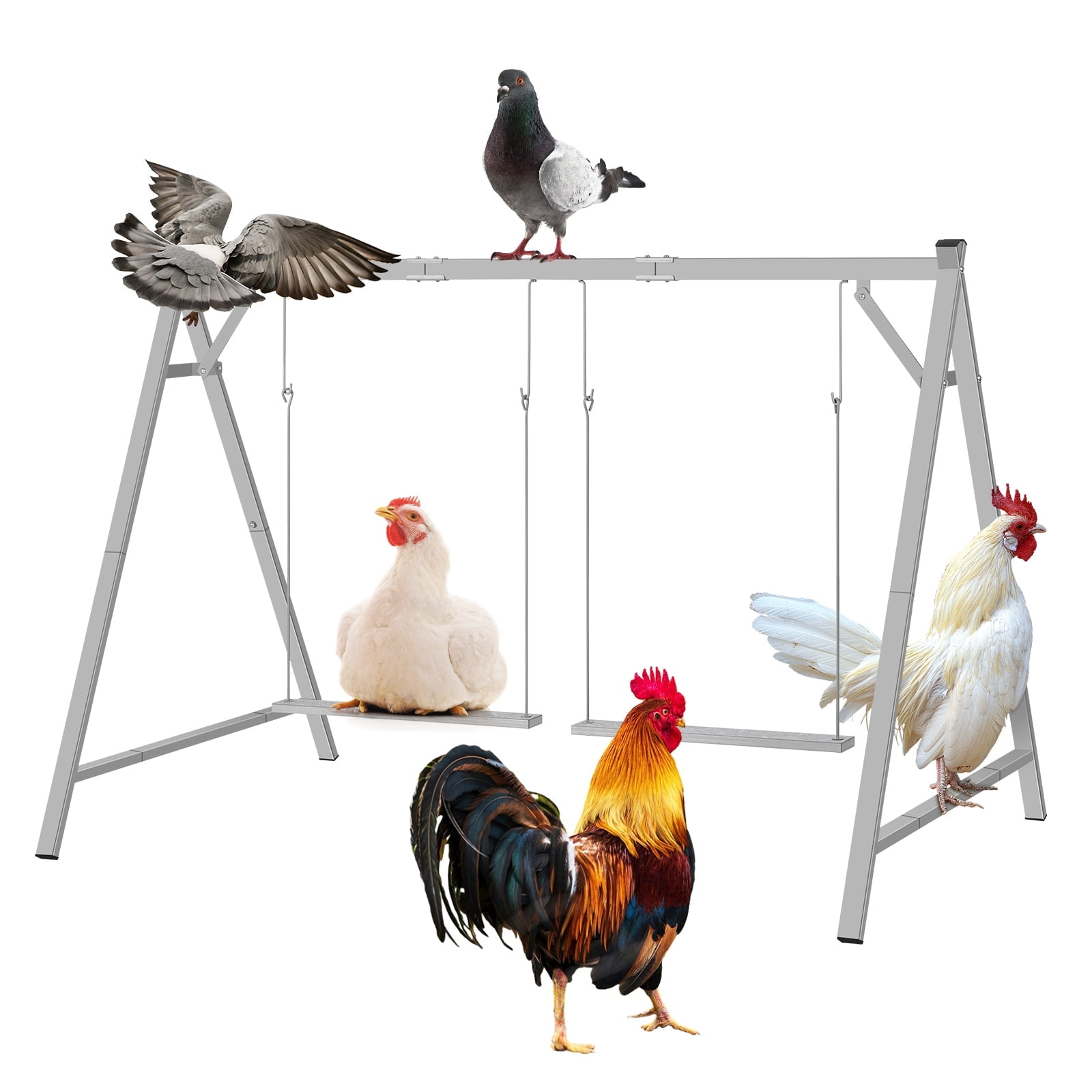 Chicken Perch with Swing, 2-in-1 Roosting Bars & Play Toy for Coop ...
