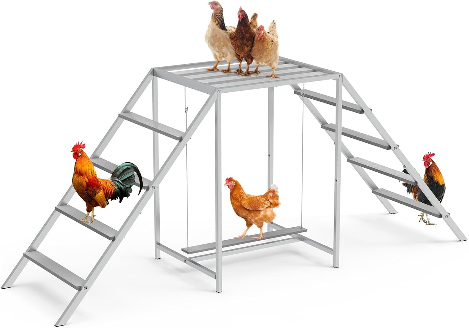 Chicken Perch with Swing Set and Ladder, Gray - Walmart.com