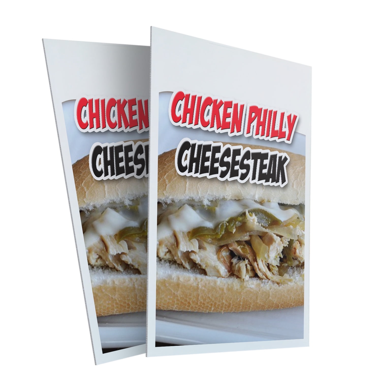 Chicken Philly Cheesesteak (2-PACK) 24" x 36" Plastic Signs | Sign ...