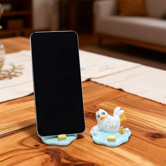 Chicken Phone Stand | Resin Animal Figurine Holder | Decorative Desktop ...