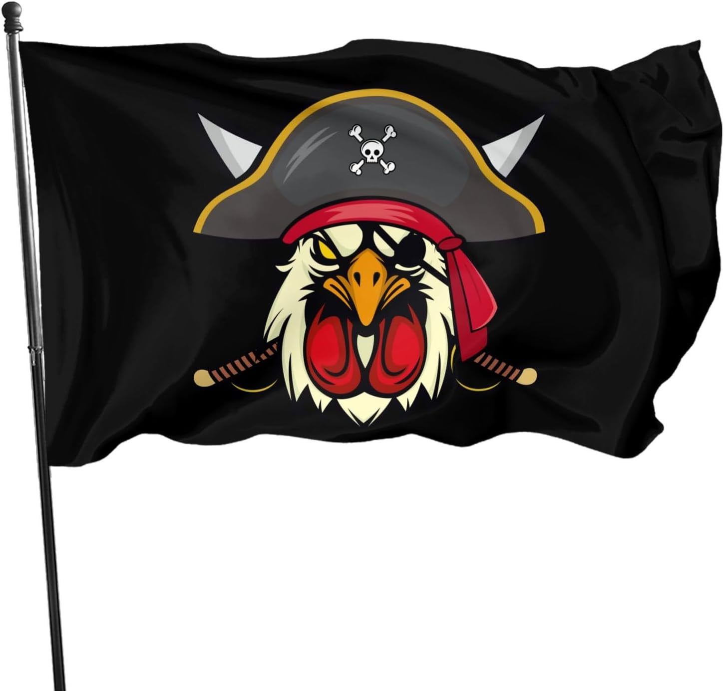 Chicken Pirate Flag 3x5 ft Outdoor Indoor With Grommet Garden Home ...