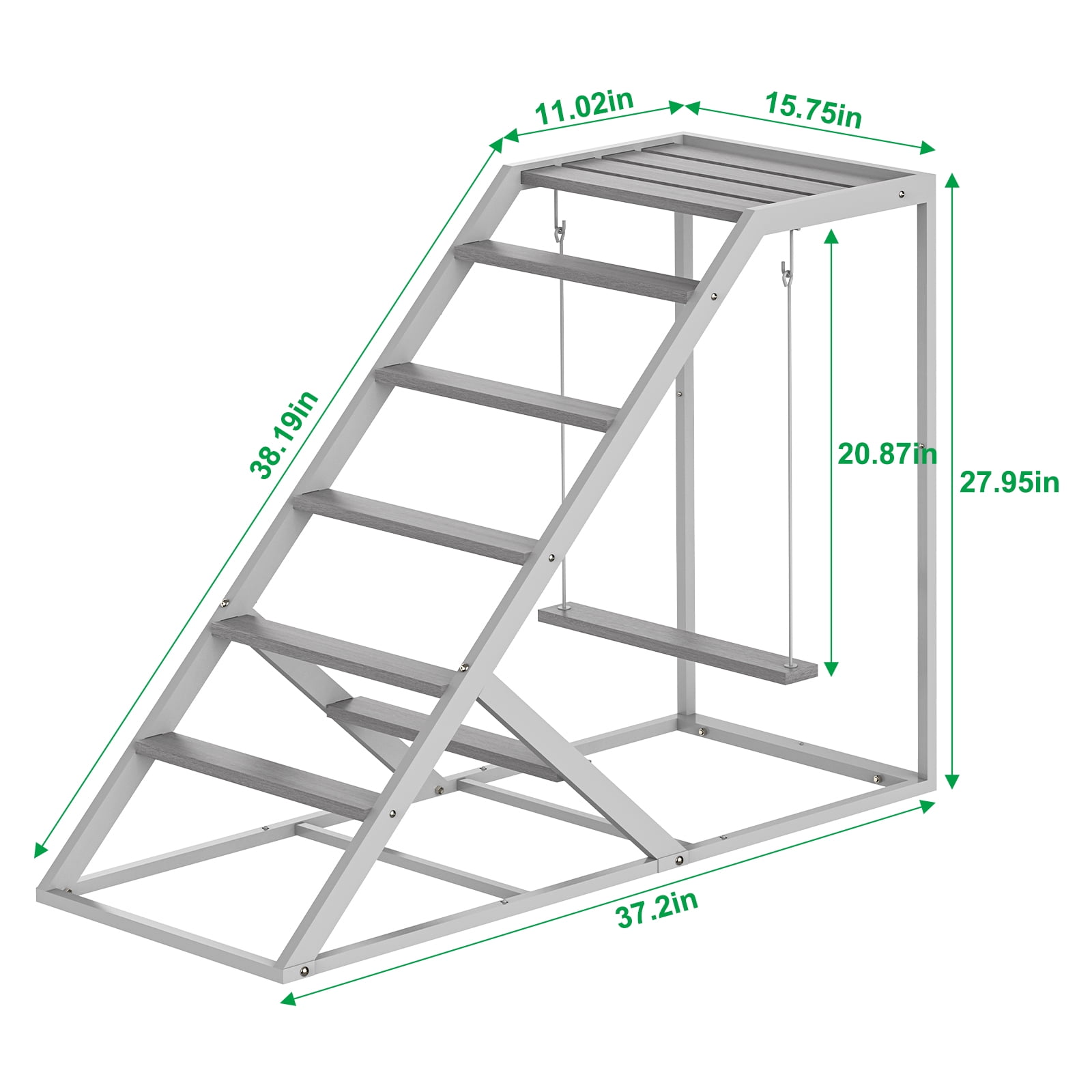 Chicken Playground with Ladder & Swing, Sturdy Metal Chicken Perch ...