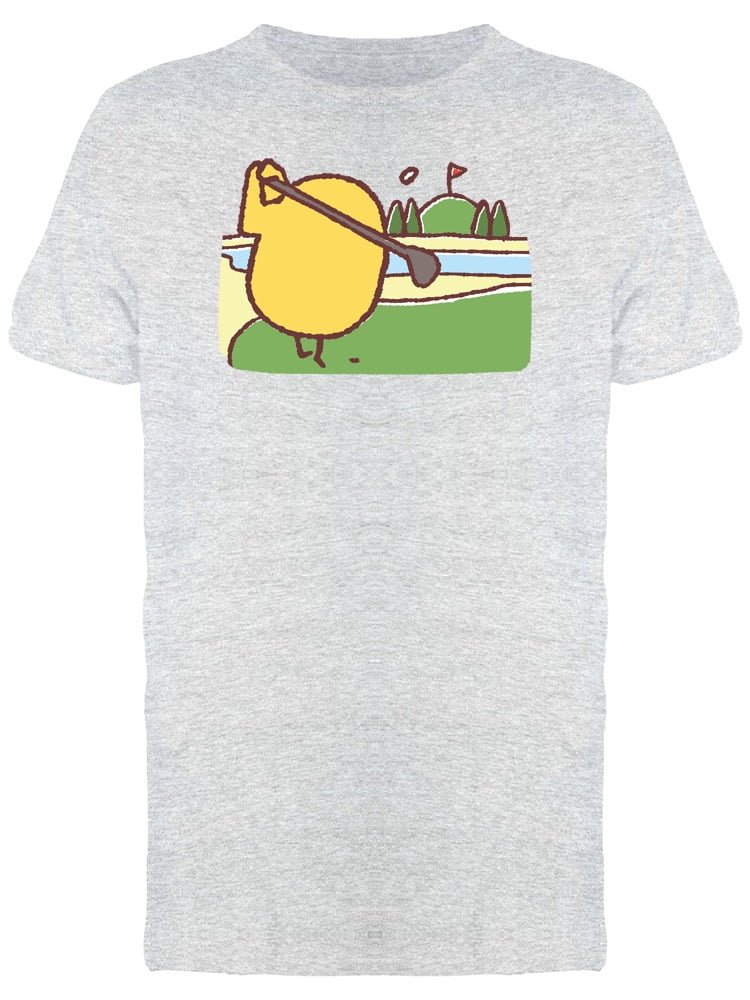 Chicken Playing Golf Cartoon T-Shirt Men -Image by Shutterstock, Male ...