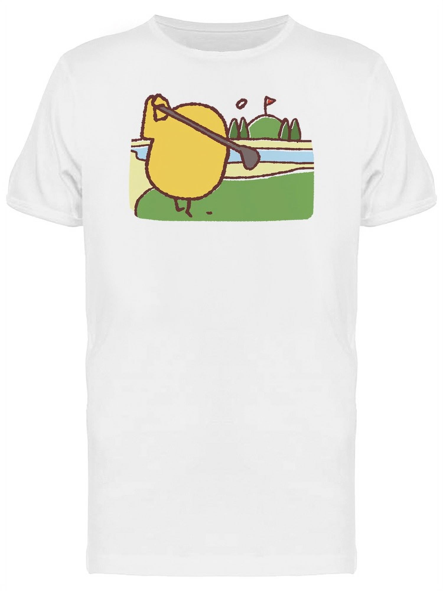 Chicken Playing Golf Cartoon T-Shirt Men -Image by Shutterstock, Male ...