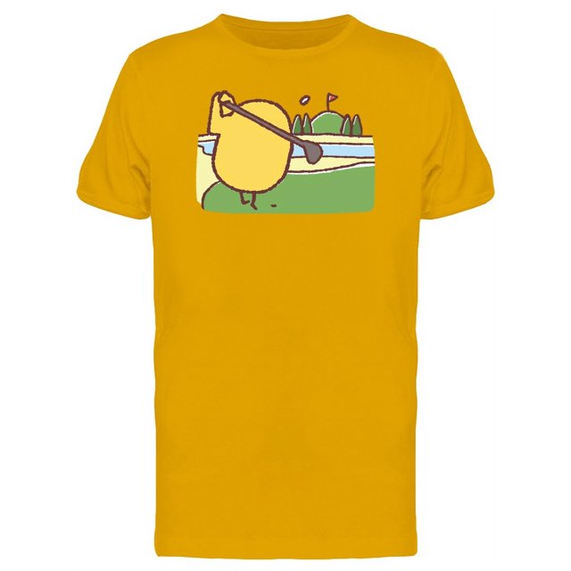 Chicken Playing Golf Cartoon T-Shirt Men -Image by Shutterstock, Male x ...