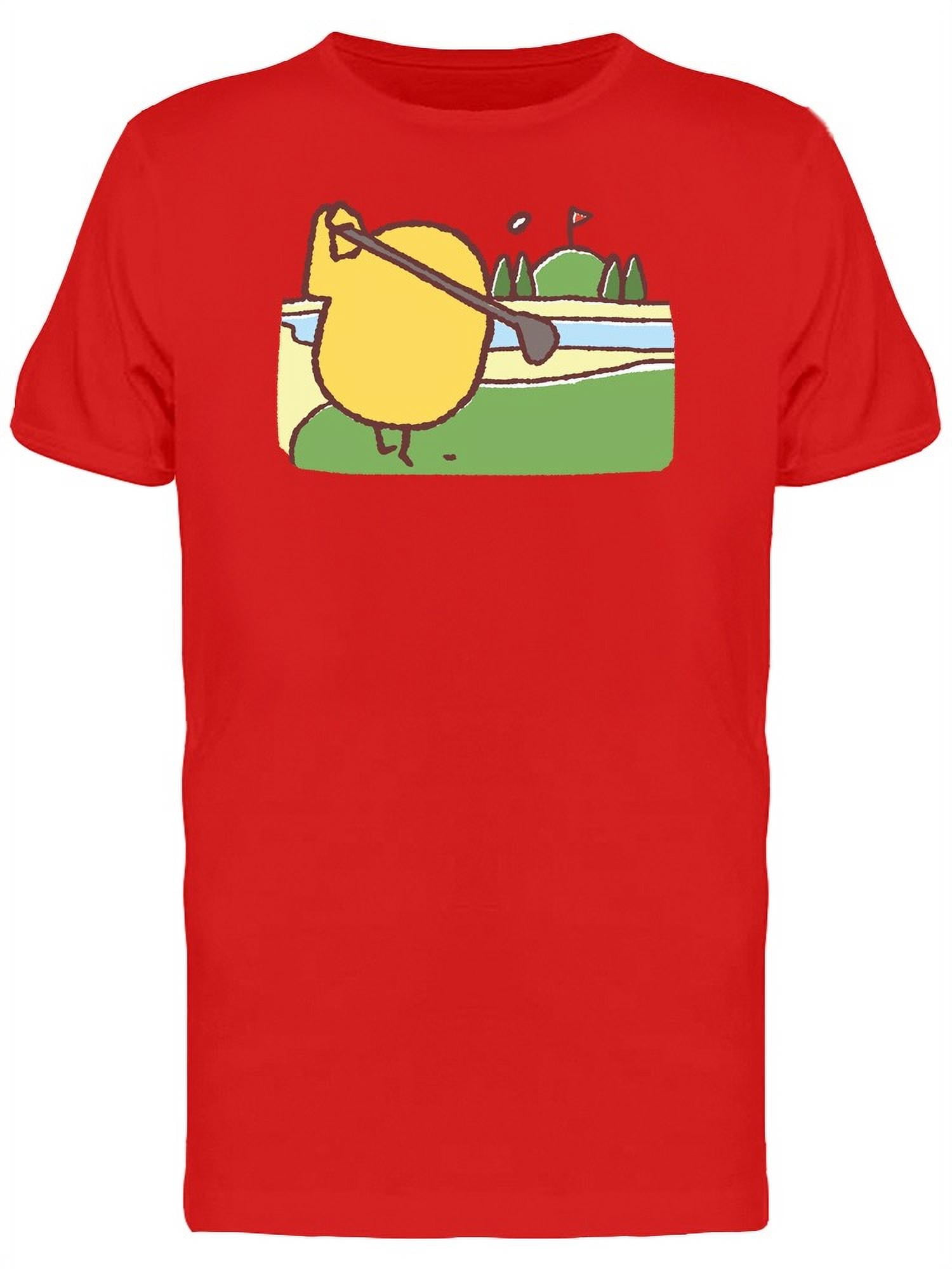 Chicken Playing Golf Cartoon T-Shirt Men -Image by Shutterstock, Male x ...