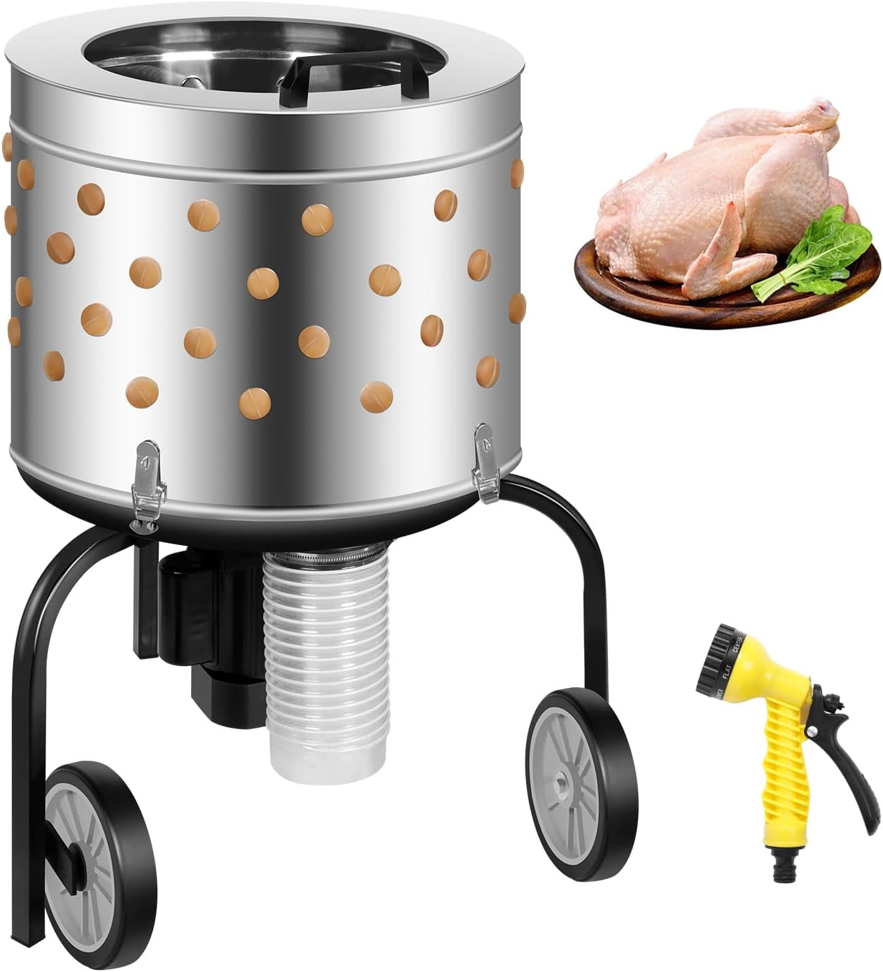 Chicken Plucker Machine, 20" Diameter Stainless Steel Plucker, 450W ...