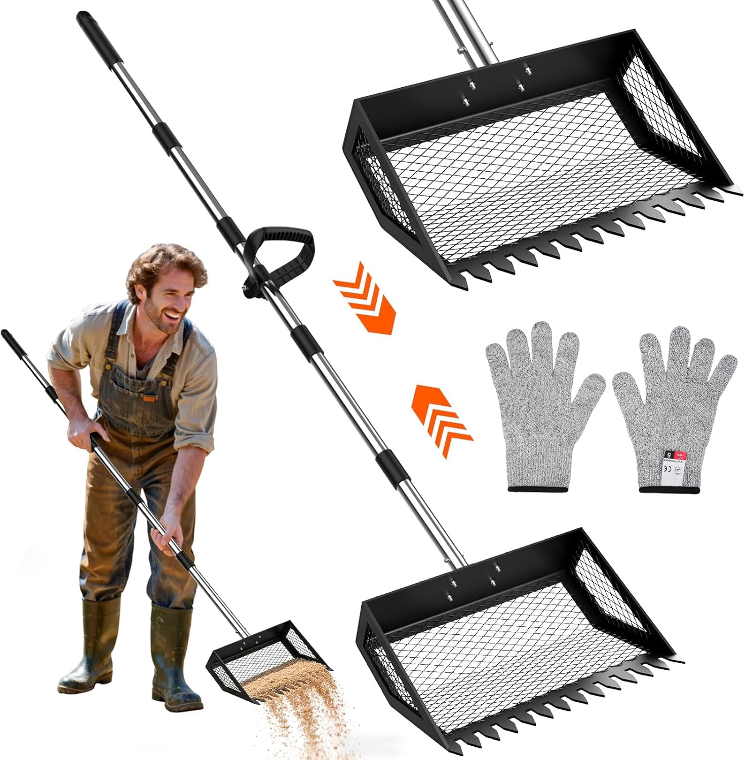 VavoPaw Chicken Poop Scooper, 35–75'' Adjustable Chicken Coop Scoop ...