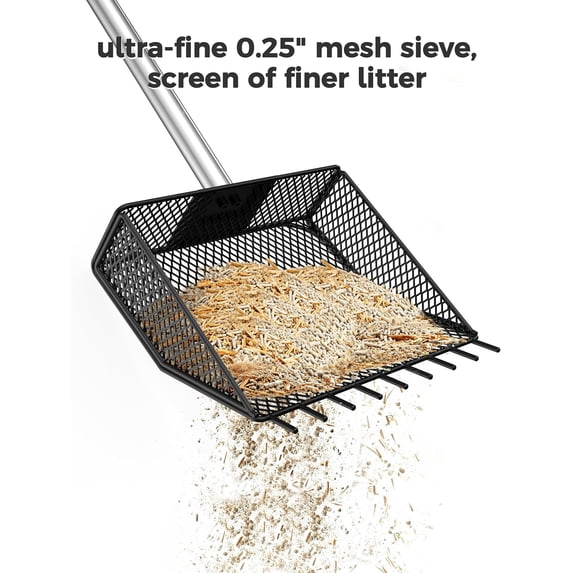 Chicken Poop Scooper & Rake 2-in-1, Sifting Shovel for Chicken Coop, 0. ...