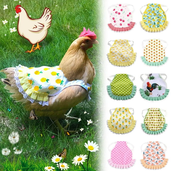 Chicken Printed Apron - Waterproof Stain-Resistant Adjustable Neck ...